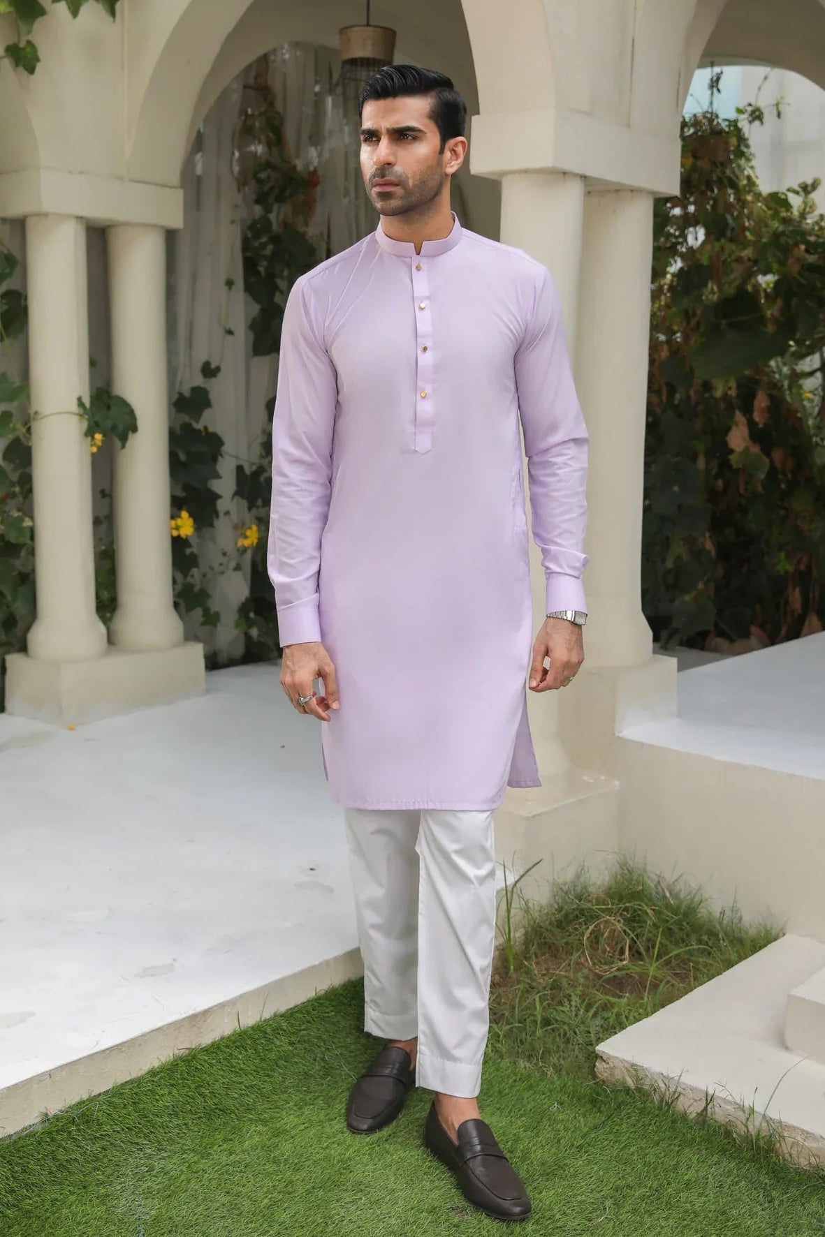 Light Purple Shalwar Kameez for Men - Blended Fabric – Muraqsh