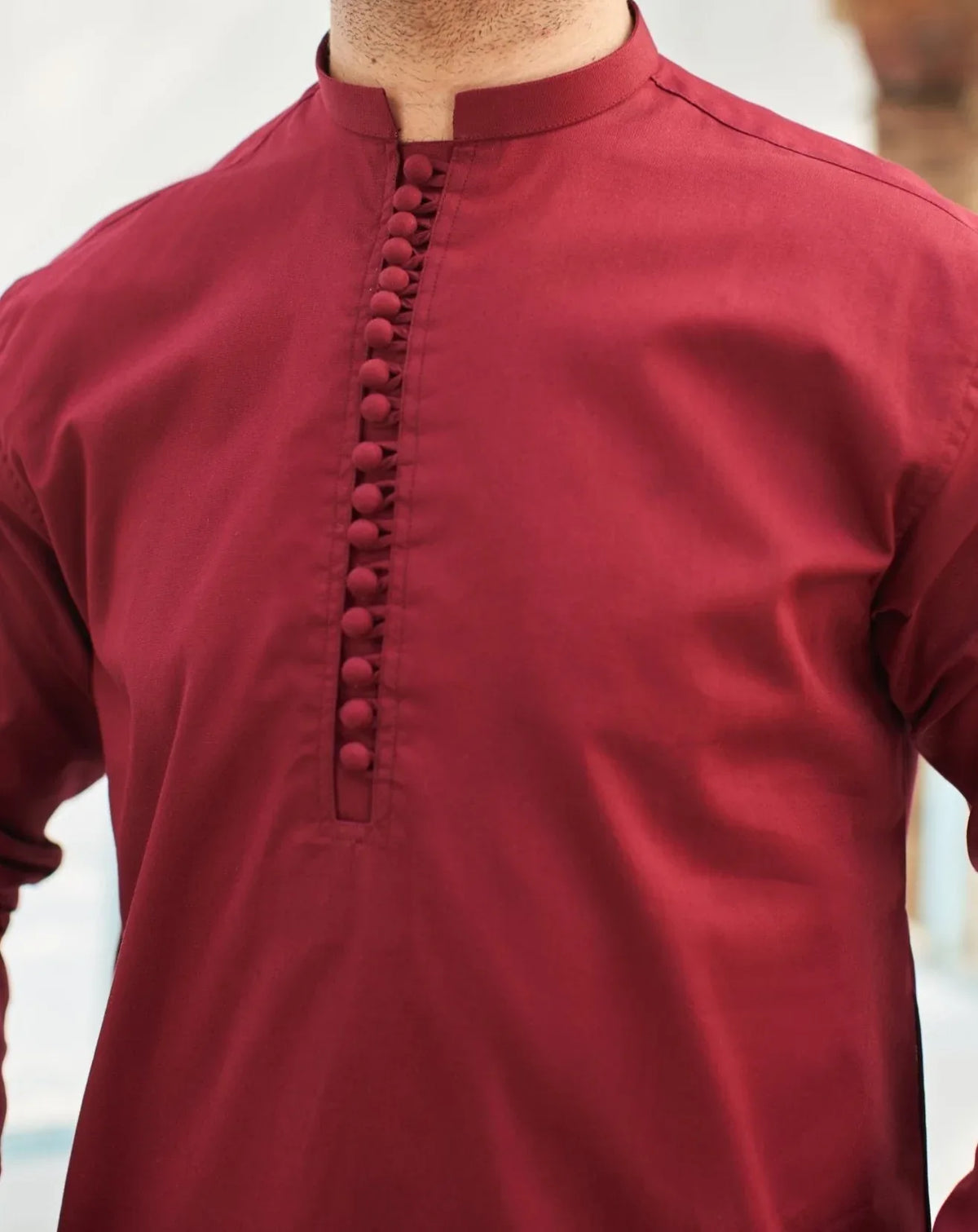 Maroon Cotton Kurta with Trouser for Men